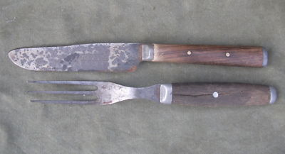 Civil War era Three Tine Fork and Knife set, Wood Handle Knife & Fork -- Antique Price Guide ...