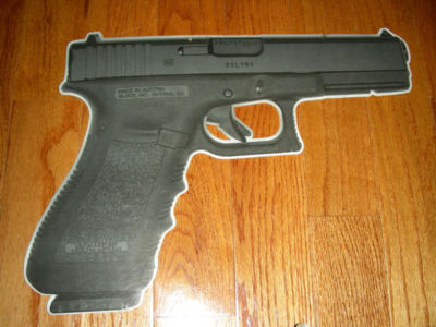 GLOCK display cardboard sign Gun Pistol 16.5" x 11" -- Antique Price ...