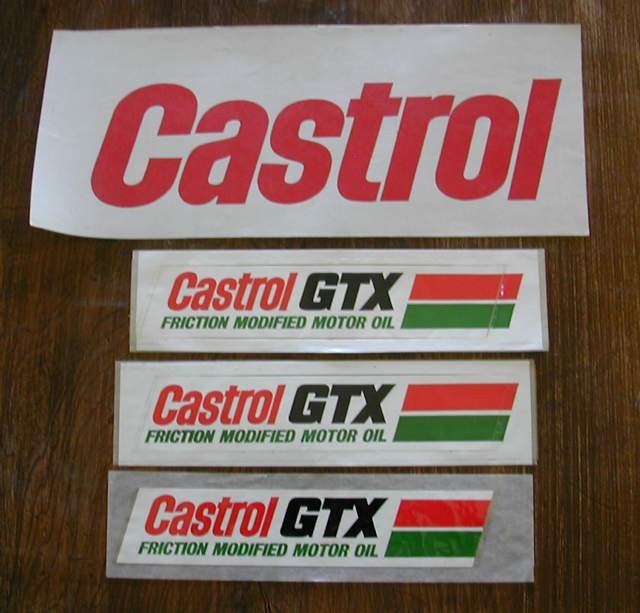 VINTAGE STICKERS x 4: CASTROL MOTOR OIL One large & three small ...
