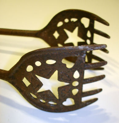 VINTAGE RUSTIC TONG TONGS WITH STAR CUT OUT DESIGN GREAT DECOR OR GIFT ...