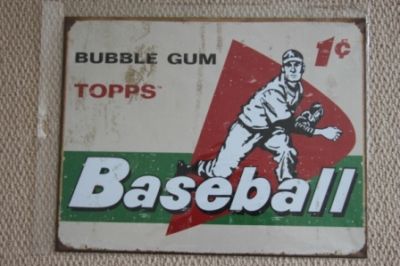 1958 Topps Baseball Card Advertising Sign -17" x 14", great for bar or ...