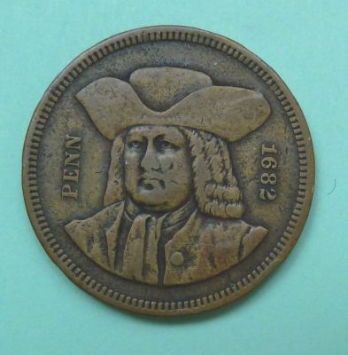 Pennsylvania Bicentennial Token/Medal Oct 24 1882 William Penn on the ...