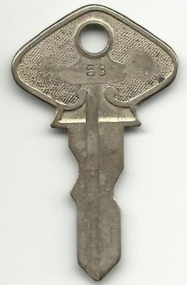 Ford Script Model T Key Number 53 King Key Company Crown Logo EXCELLENT ...