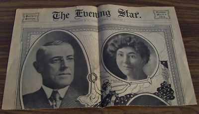 1913 President Woodrow Wilson Original EVENING STAR NEWPAPER INAUGURAL ...