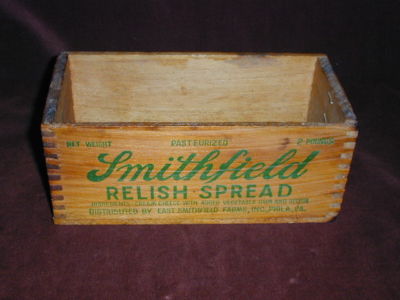 Vintage/Primitive Finger/Box Joint 2 Pound Smithfield box - Cow ...