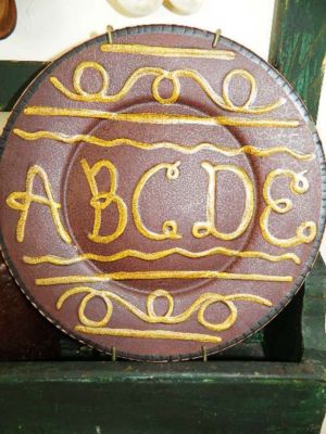 ABC Redware Plate -- Antique Price Guide Details Page