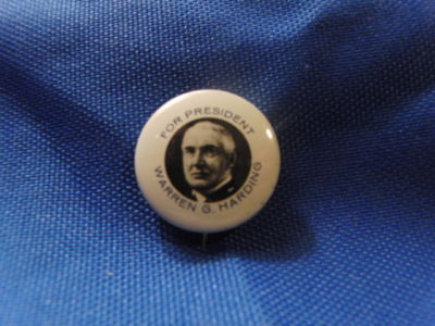 Warren G. Harding Reproduction Campaign Pin -- Antique Price Guide ...