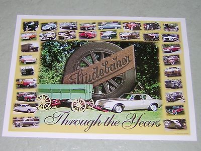 THROUGH THE YEARS, 18" x 24" STUDEBAKER FULL COLOR POSTER, Historic ...