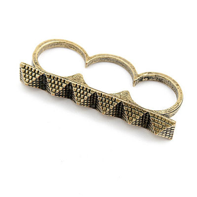 Antique Pyramid Shape Three Finger Holes Rings Bronze -- Antique Price ...