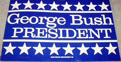 1988 George HW Bush campaign sign -- Antique Price Guide Details Page