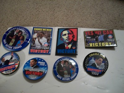 BARACK OBAMA, 8 different 2008 presidential buttons -- Antique Price ...
