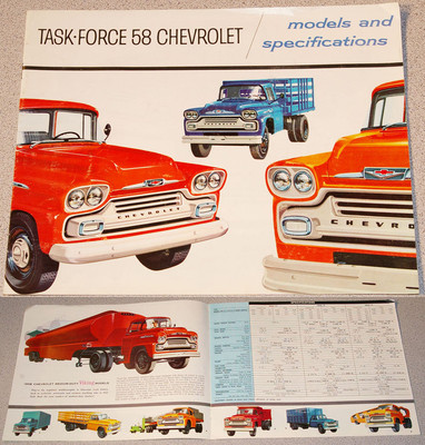Task-Force 58 Chevrolet 1958 trucks buses sales advertising booklet ...