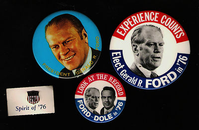 4 original GERALD FORD Presidential campaign buttons from 1976 ...
