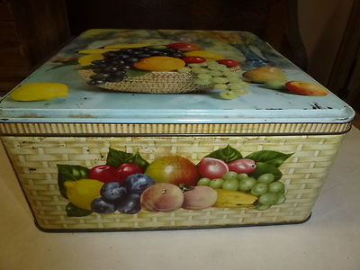 Vintage W & R JACOB & Co BISCUIT TIN Metal BOX Liverpool England FRUIT ...