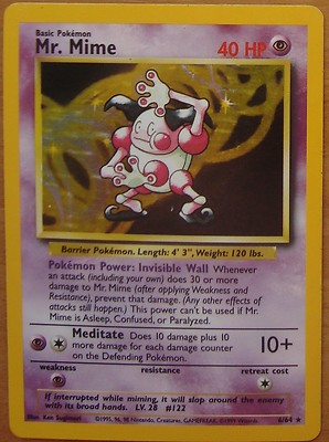 MR. MIME POKEMON JUNGLE SET HOLO CARD #6 -- Antique Price Guide Details ...