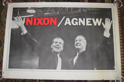 1968 RICHARD NIXON & SPIRO AGNEW JUGATE PICTURE CAMPAIGN POSTER ...