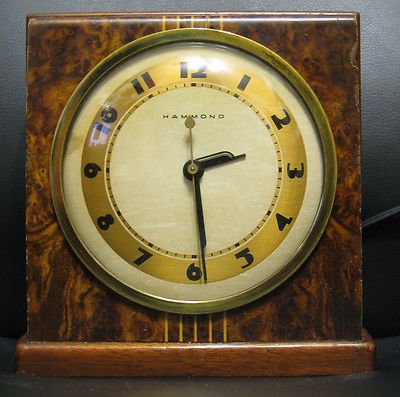 Antique Vintage Art Deco Hammond Synchronous Pilot Alarm Spin Clock ...