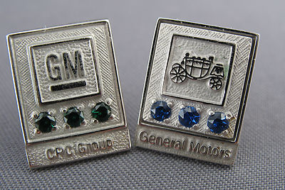VINTAGE (2) 1/10 10K GOLD GM GENERAL MOTORS FISHER BODY PIN TIE TACK W ...