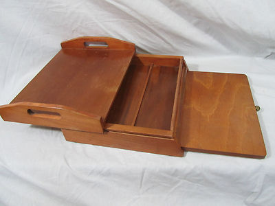 Vintage Wood Table Top Lap Writing Desk Secretary Antique ? Sliding ...