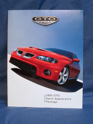 Dealer Sales Brochure 2005 Pontiac GTO Sport Appearance Package (ONS ...