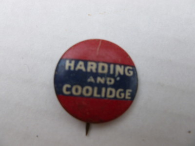 original from 1920 Harding and Coolidge campaign button pin back White ...