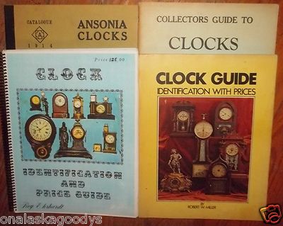 COLLECTION W 60s ANSONIA ANTIQUE CLOCK CATALOG LOT +3 IDENTIFICATION ...