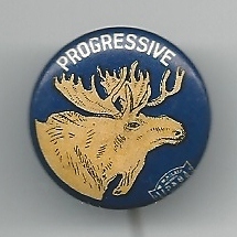 Vintage 7/8" Theodore Roosevelt Progressive Party Bull Moose button ...