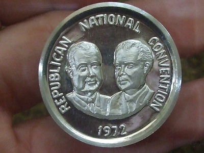 SCARCE 1972 REPUBLICAN NATIONAL CONVENTION DELEGATE ISSUED COIN MEDAL ...