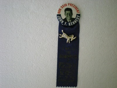 1961 JOHN F KENNEDY Inaugural pin/ribbon /donkey -- Antique Price Guide ...