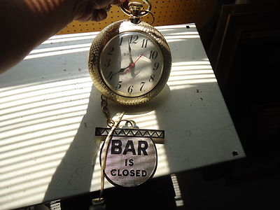 UNIQUE ANTIQUE NOVELTY BAR CLOCK RUNS BACKWARDS NEAT OLDER COLLECTIBLE ...