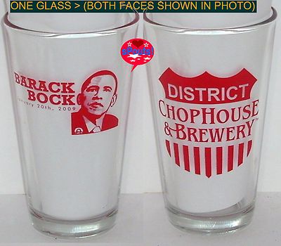 BARACK OBAMA BOCK BEER GLASS PRESIDENT 2009 LIMITED MICRO BREW ...