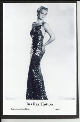 INA RAY HUTTON PHOTO POSTCARD ACTRESS RARE FILM STAR IMAGES VINTAGE ...
