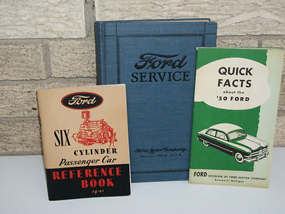 3 VINTAGE FORD BOOKS 1923 FORD SERVICE, 1941 FORD REFERENCE BOOK, 1950 ...