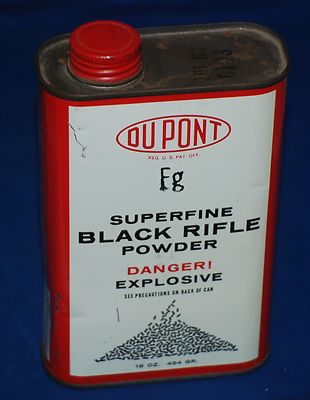 Dupont Superfine Fg Black Rifle Powder Can Empty One Pound Tin ...