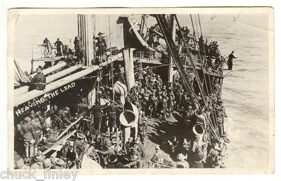 4 Navy Ship Life Heaving Lead WWI real photo 1909 -- Antique Price ...