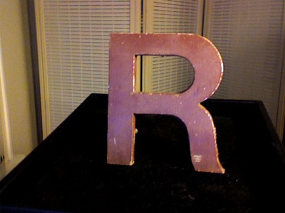 VTG CAST METAL 4" SIGN LETTER R WALL ART ADVERTISING HOME DECOR CRAFTS ...