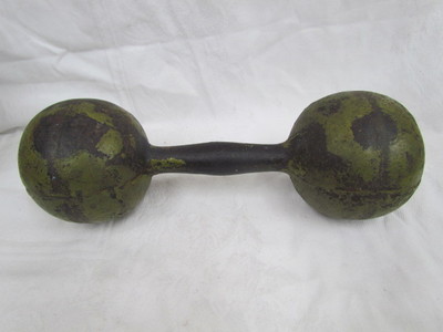 ANTIQUE CAST IRON RETRO 20 POUND OLD DUMB BELL DUMBBELL BARBELL ROUND ...