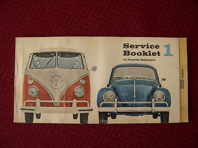 1963 Volkswagen 1200 Beetle VW Service Booklet Number 1 -- Antique ...