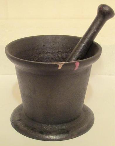 LARGE ANTIQUE HEAVY CAST IRON MORTAR AND PESTLE POSSIBLY c. 1800s CIVIL WAR ERA! -- Antique ...