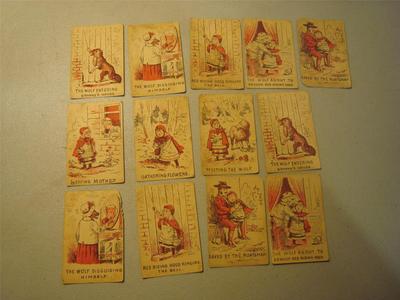 Rare ANTIQUE LITTLE RED RIDING HOOD Story Cards Trading Cards 3 1/2" x ...