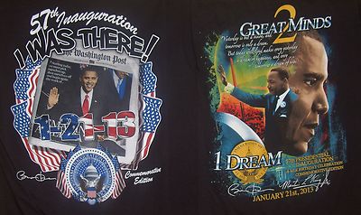 TWO MARTIN LUTHER KING AND BARACK OBAMA 57TH INAUGURATION BLACK XXL T ...