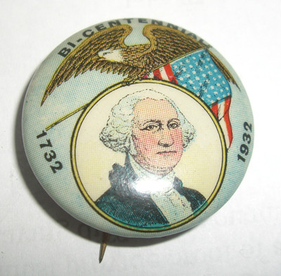 VINTAGE GEORGE WASHINGTON PIN PINBACK 1732 - 1932 BICENTENNIAL ...