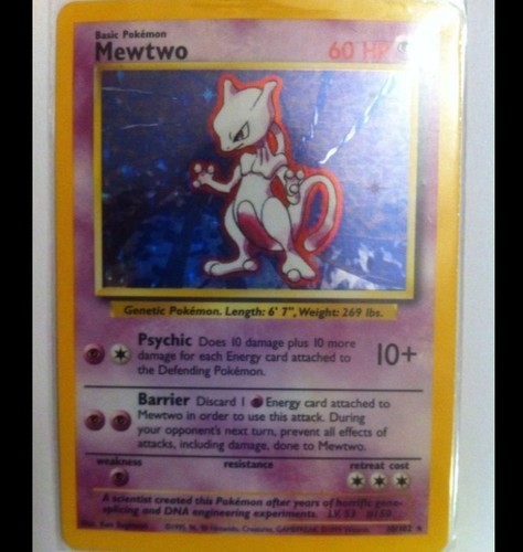 Rare holo Foil Mewtwo original pokemon card (goes for $6-17) -- Antique ...