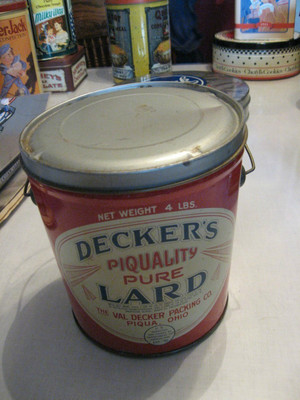 Decker's Piquality Pure Lard 4 LB Bucket -- Antique Price Guide Details ...