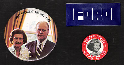 3 excellent GERALD FORD campaign buttons -- Antique Price Guide Details ...