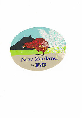 Rare 1950 - 1960's P & O Luggage Sticker New Zealand -- Antique Price ...