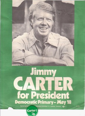 1976 Jimmy Carter Campaign Flyer & Button Pinback -- Antique Price ...