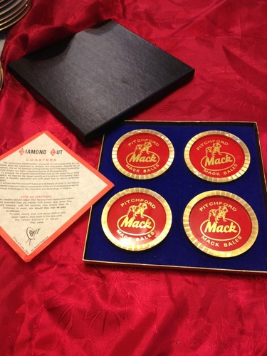 1968 Pitchford Mack Sales Diamond Cut Coasters In Box With Certificate ...