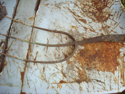 Antique Pitch Fork 3 Tine Vintage Farm Barn Hay Tool Primitive Rustic ...