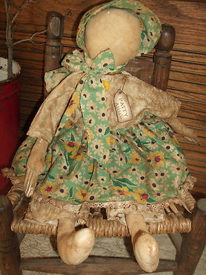 Primitive Grungy Aged Feed/Flour Sack Prairie Rag Doll "PattyAnne" Poke ...